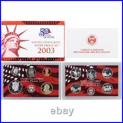 1999-2008 S Proof Set Run Box & COA 90% Silver US Mint 10 Sets 109 ...